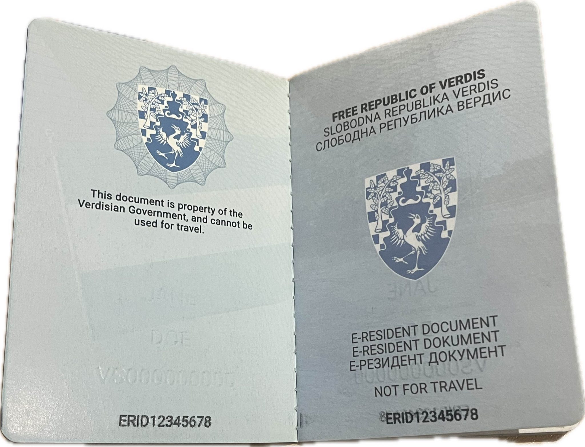 e-Resident document booklets released - Free Republic of Verdis